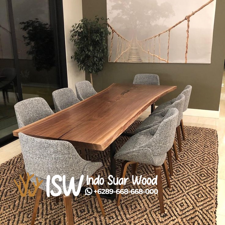Meja Rapat Kayu Utuh Kaki Besi Semarang